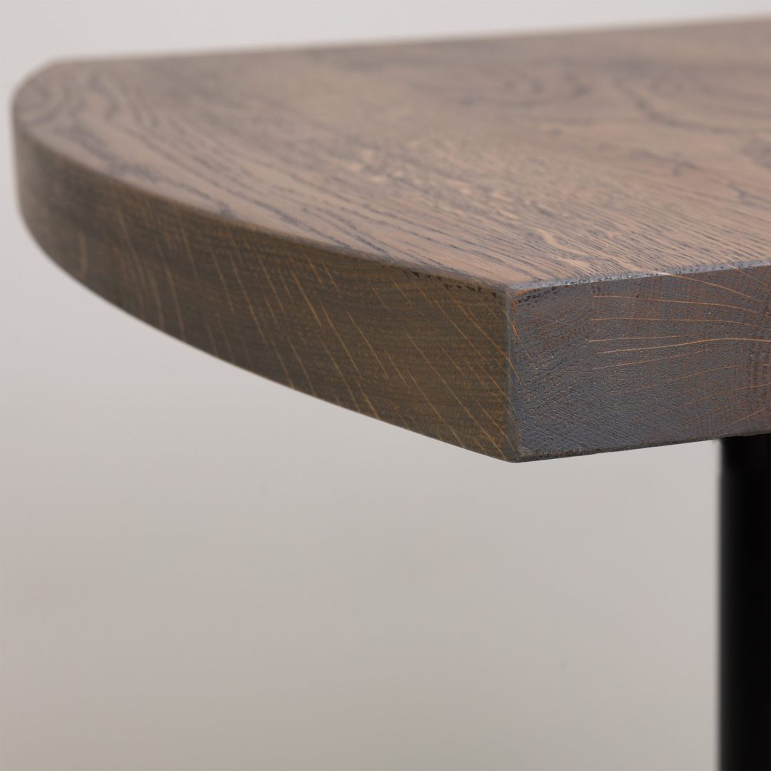 Solid Oak Table Top - 40mm - Danish Oval - Slat Grey | Kaja Interiors